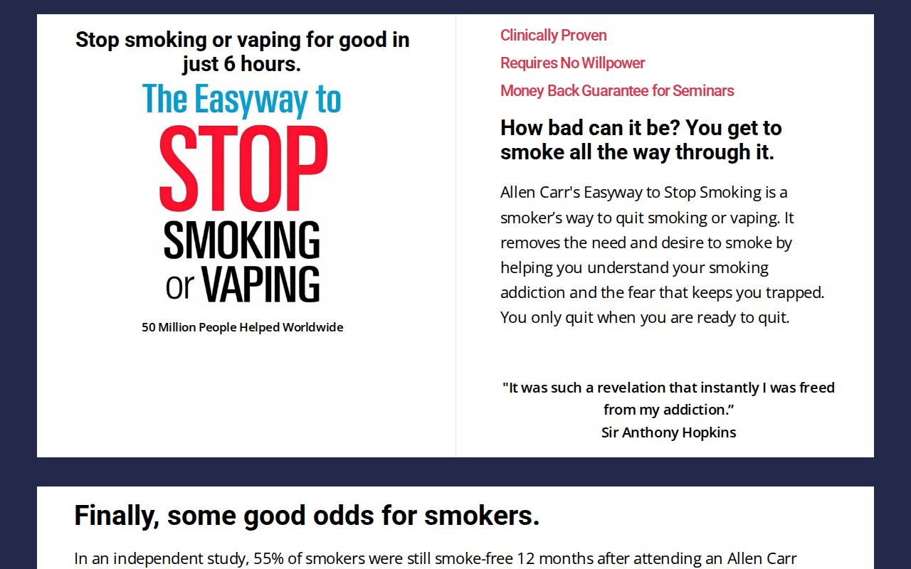 Stop smoking or vaping for good in just 6 hours.